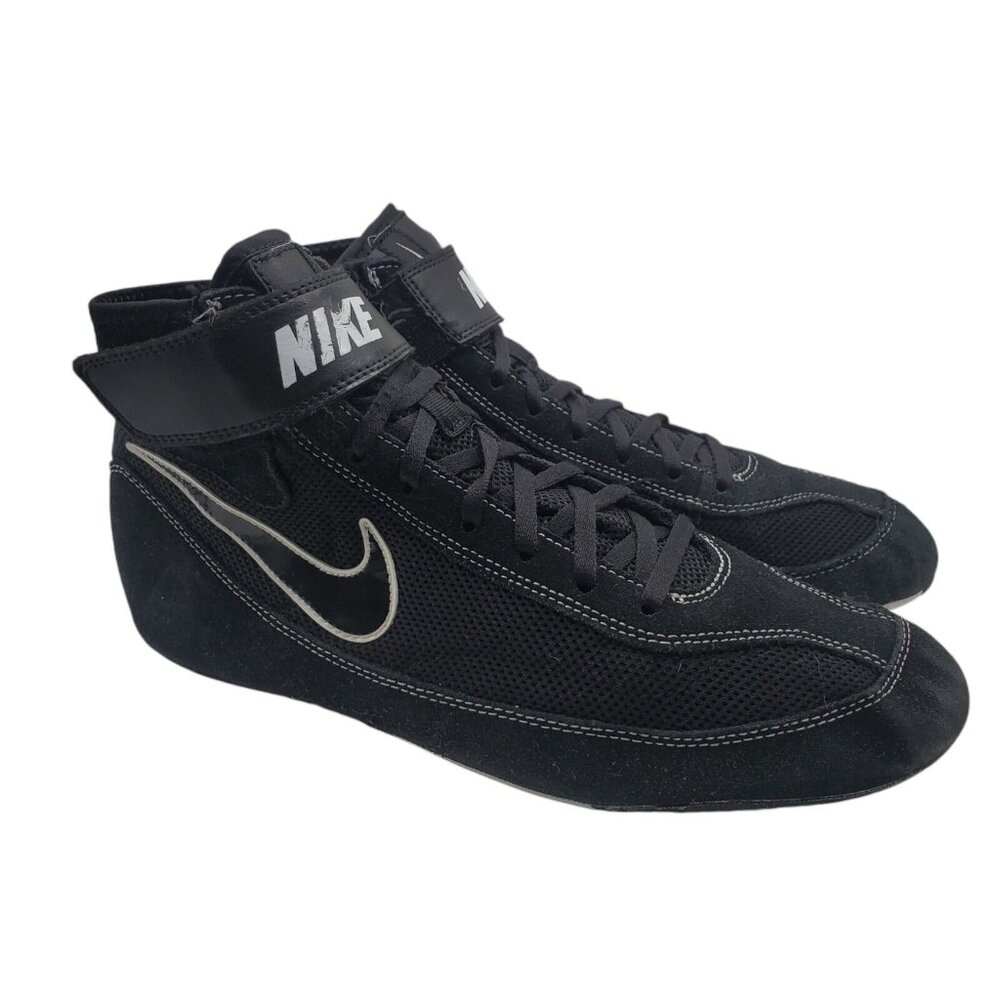 Nike Mens Black/White Leather Wrestling Mma Shoes 'Sp… - Gem